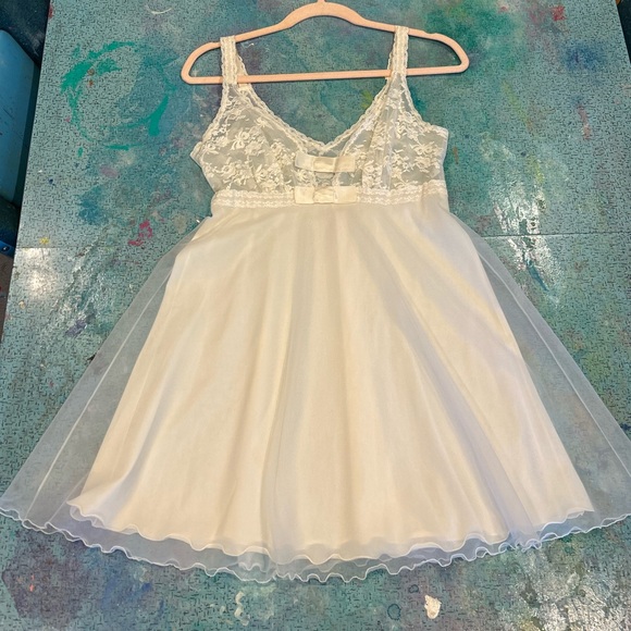 Shadowline | Intimates & Sleepwear | Vintage White Mini Nightgown ...